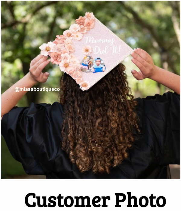 Graduation Cap Topper Personalize Graduation Cap Floral Graduation ...