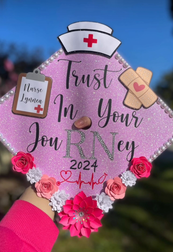 Nurse Graduation Cap | Trust In Your Journey Graduation Cap ...